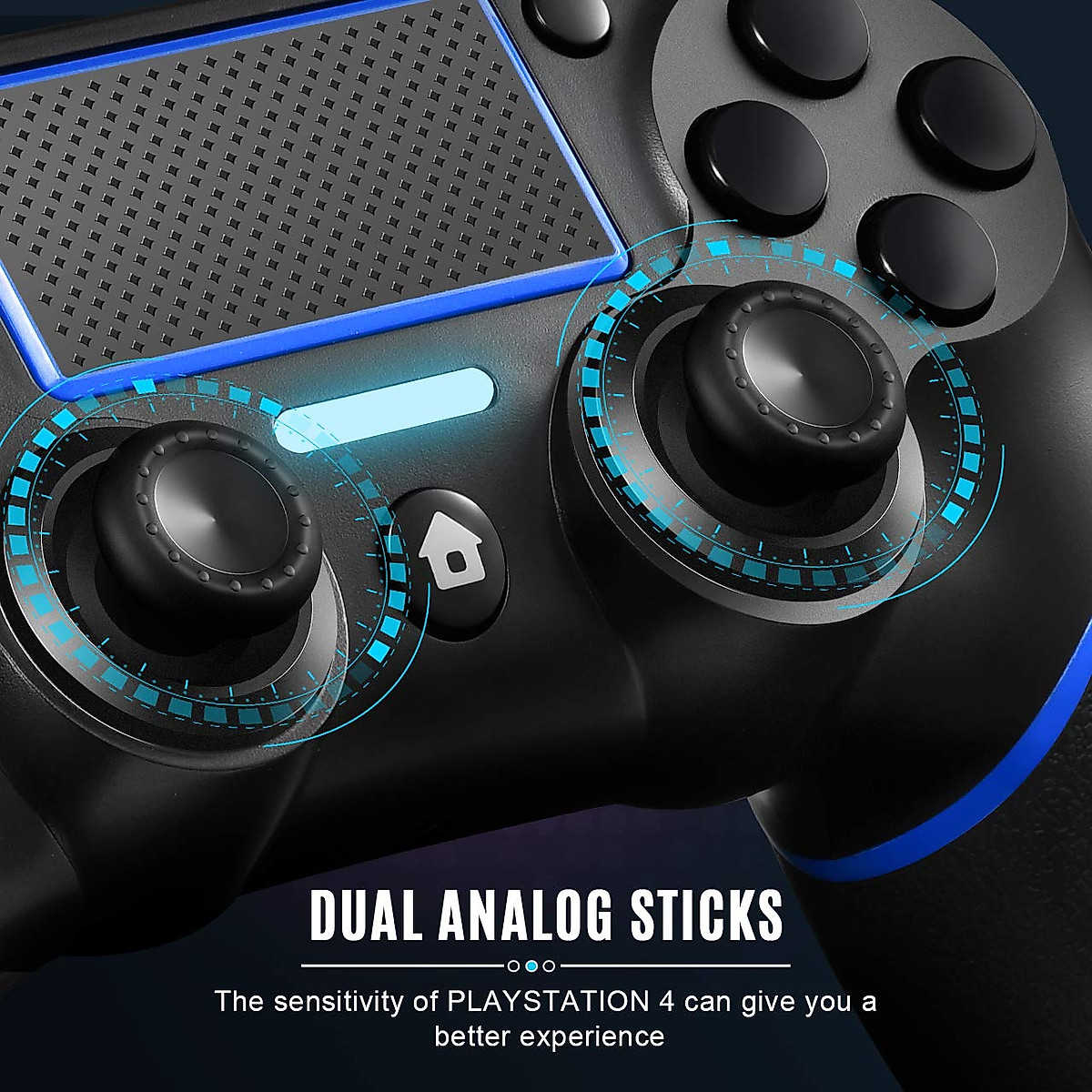 ORDA Wired Controller Compatible with PC,with Motion Motors,Mini LED Indicator and Anti-Slip Design -Blue