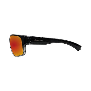 BOMBER MA104RMRF Safety Sunglasses for Men, 2-Tone Smoke Crystal frame, Red Mirror Polycarbonate Safety lens, Non-Slip foam lining, ANSI Z87+ Compliant, Safe for Rugged Activity - MA104RM