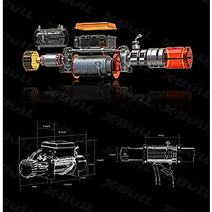 X-BULL - Towing Products & Winch - 12V Waterproof Wire Cable Electric Winch 13000 lb Load Capacity for Truck UTV ATU SUV