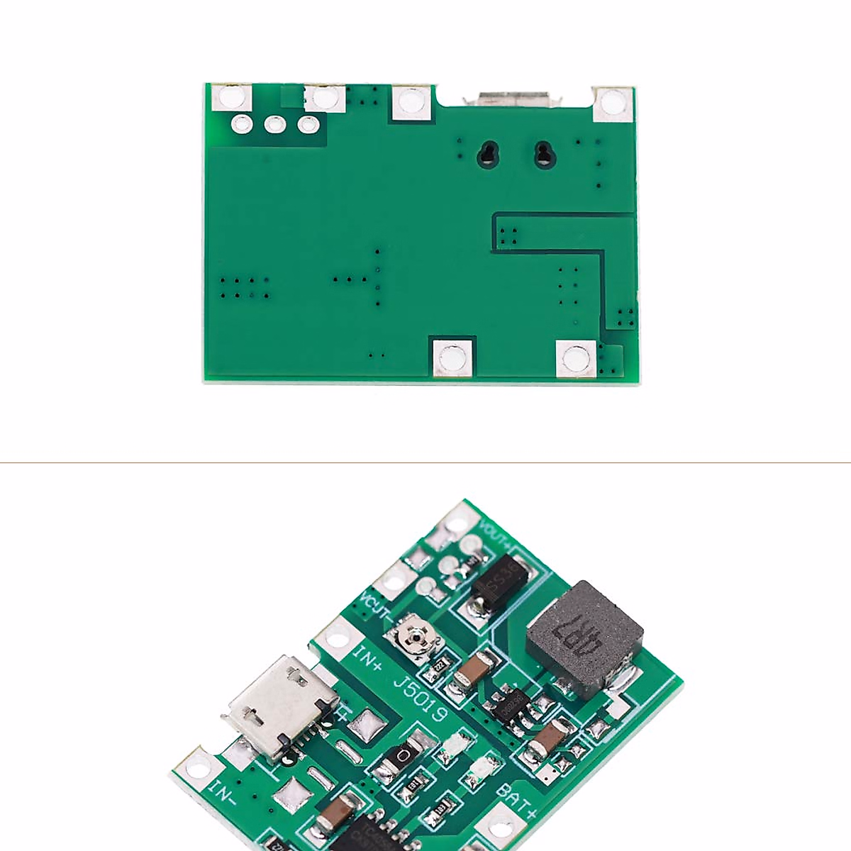 KOOBOOK 5Pcs Micro USB 3.7V Lithium Li-ion 18650 Battery Charging Discharge Module Adjustable Boost Step Up Integrated Module 4.5V-8V to 4.3V-27V