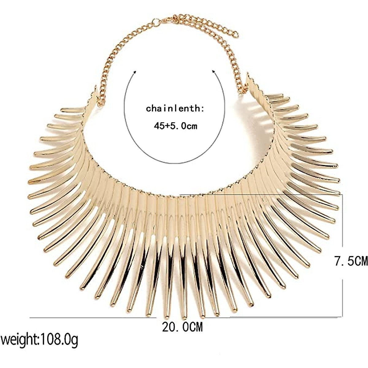 Statement Collar Choker Necklace African Canine Tooth Shape Fringe Necklace for Women Fashion Jewelry Accessories