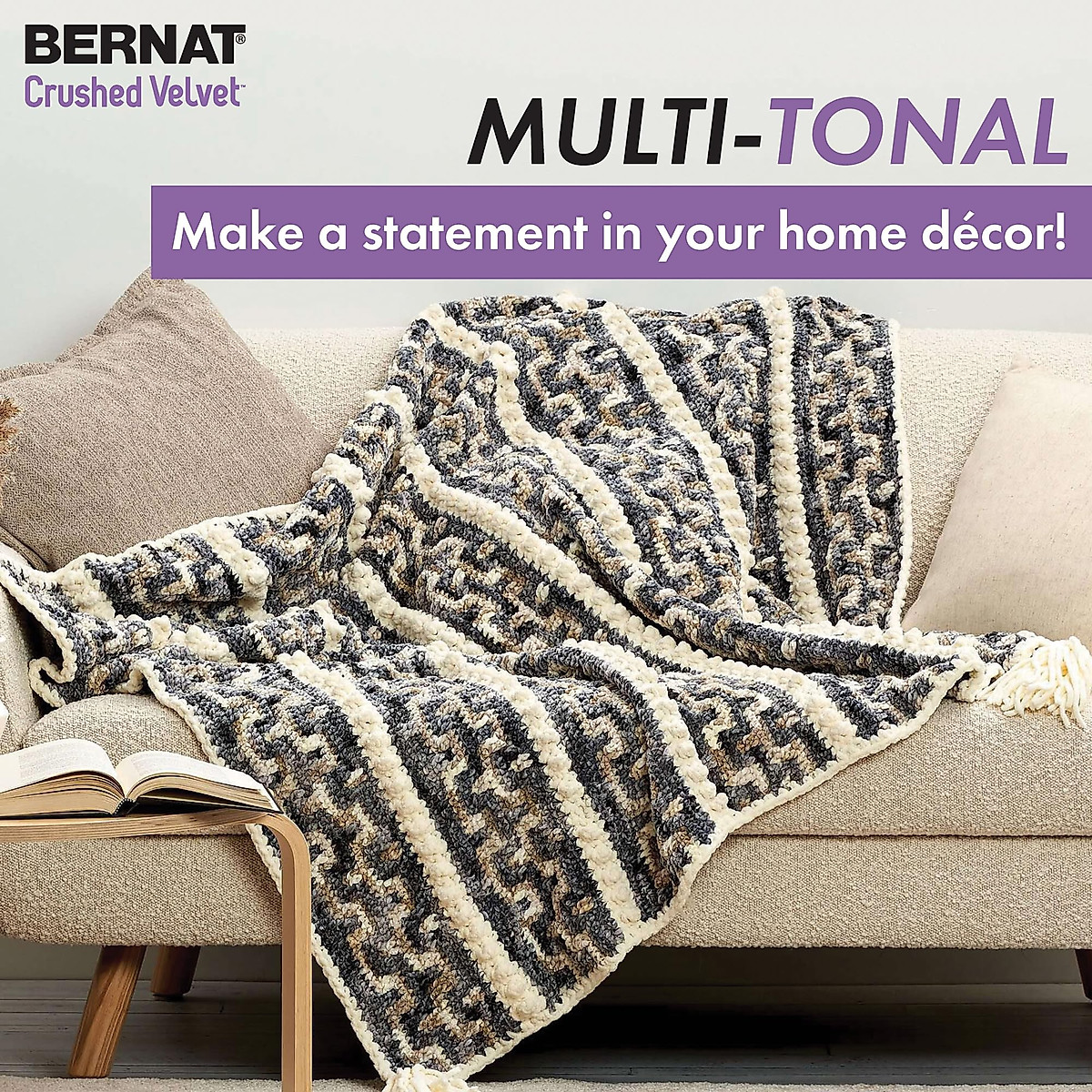 Bernat Crushed Velvet Yarn, Navy