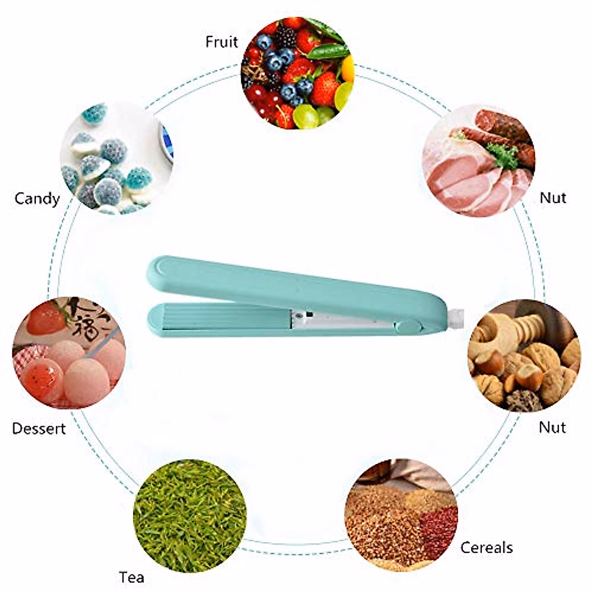 Pinshion Heat Sealer Handheld, Portable Mini Sealing Machine for Bag Food Storage, Mini Food Bag Heat Sealer Handheld with Double Safe Button
