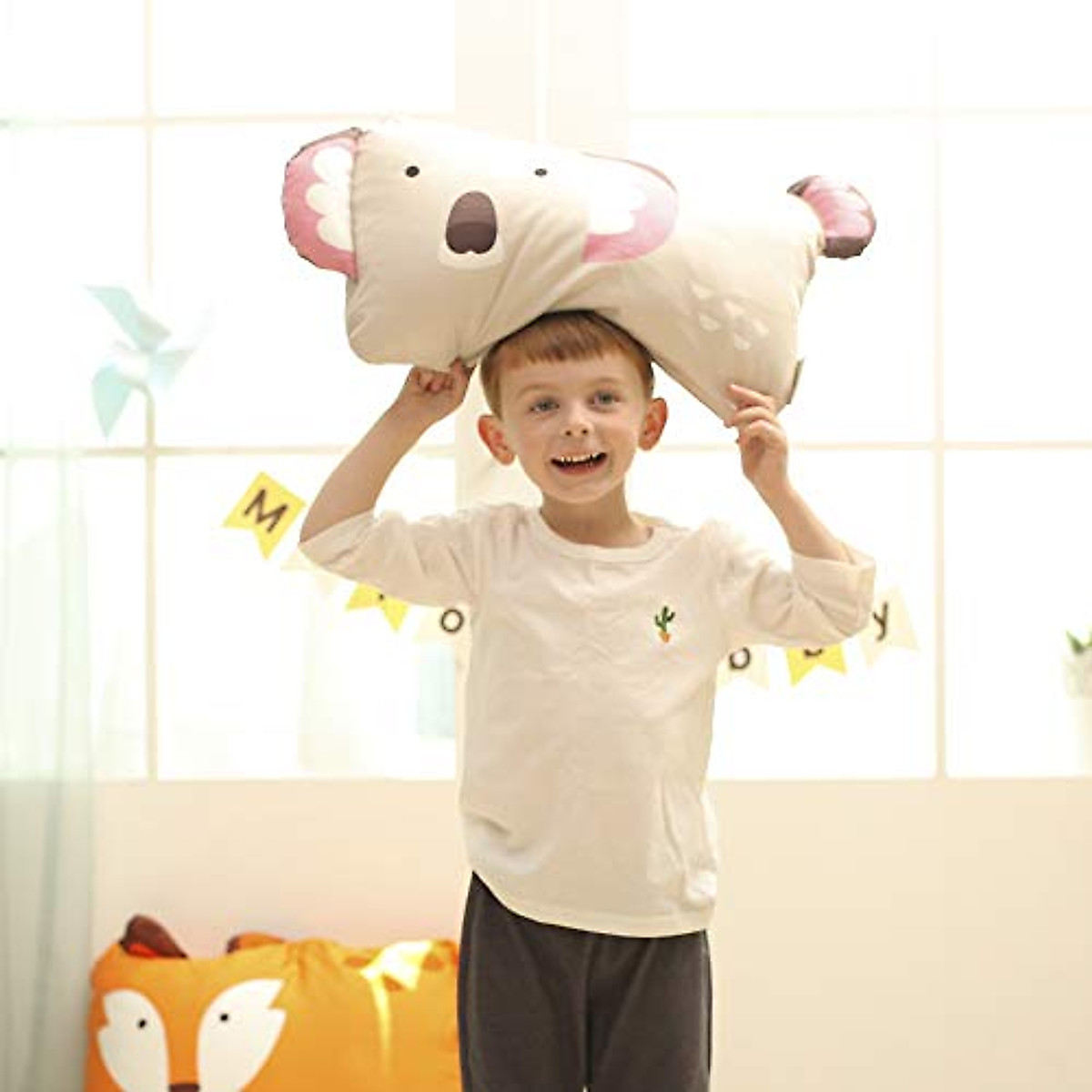 MILO & GABBY Original Animal 3D Toddler Pillowcase for Babies and Kids, 100% Cotton Olive The Koala