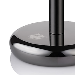 Miusco Natural Badger Hair Shaving Brush and Shaving Stand Set, Dark Chrome, Black, Compatible with Safety Razor, Cartridge Razor and Disposable Razor