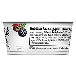 siggi's® Icelandic Strained Whole Milk Yogurt, Mixed Berry, 4.4 oz. Single Serve Cup – Thick, Protein-Rich Yogurt Snack