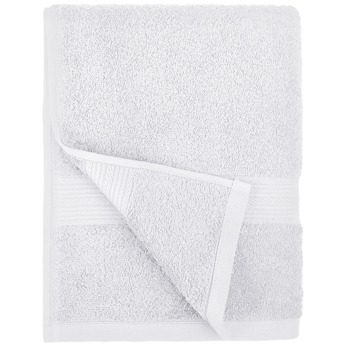 Amazon Basics 6-Piece Fade Resistant Bath towel, Hand and Washcloth Set -Cotton, White, 14.25" L x 10.85" W