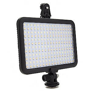 Focus Camera Video Light – 204 LED Dimmable, Ultra Slim and High Power On-Camera Lighting Panel - Built-in Color Temperature Switch – Universal Hot Shoe for Sony, Canon, Nikon, Pentax, DSLR Cameras