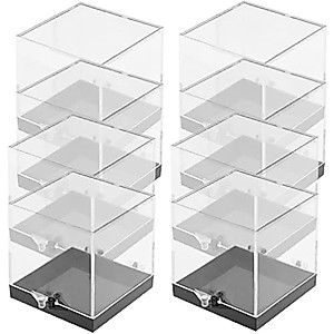 VOSAREA Specimen Display Case Crystal Storage 8pcs Clear Acrylic Box Square Rock Mineral Collection Display Case Specimen Sample Storage Acrylic Show Box Crystal Display Case Trinket Boxes