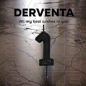 DERVENTA Number Candle Black 2.36 inch Party Celebration Anniversary Decoration Perfect Birthday Brunch Dessert Cake Topper 1 Piece (Number 4 Black)