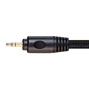 Monoprice 3.5mm to 2-Male RCA Adapter Cable - 15 Feet - Black, Gold Plated Connectors, Double Shielded with Copper Braiding - Onix Series