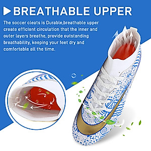 Soccer Cleats Mens Women Football Shoes Tacos de Futbol para Hombre Outdoor Tacos de Futbol High Top Cleats Turf Soccer Shoes Men Futsal Shoes Zapatos Futbol Hombre Professional Spikes AG/FG