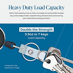 2 Pack ID Badge Holder With Clip – Badge Reels Retractable Heavy Duty – Clear Id Card Holder Retractable – Vertical Lanyard Id Holder with Carabiner Badge Reel – Badge Holders with 24 inches Pull Cord