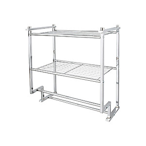 Organize It All Chrome 2 Tier Wall Mounting Bathroom Rack with Towel Bars