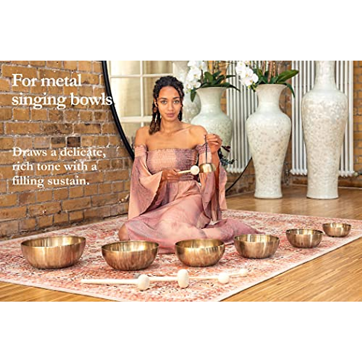 Singing Bowl Mallet, Felt Head — MADE IN INDIA — for Meditation, Sound Healing Therapy and Yoga, 2-YEAR WARRANTY