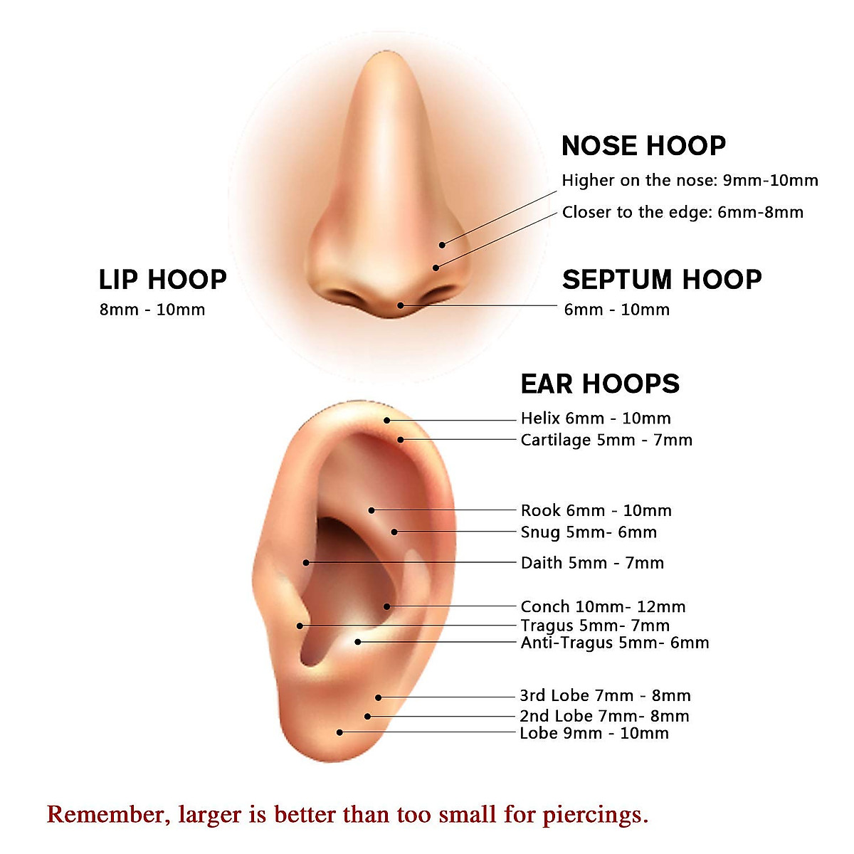 6mm Nose Hoop 16g Cartilage Earring Hoop Nose Rings 16 Gauge Nose Ring Hoop Tragus Earring Daith Earrings Forward Helix Earring Rook Earrings Snug Earring Nose Piercing Jewelry Septum Ring Gold