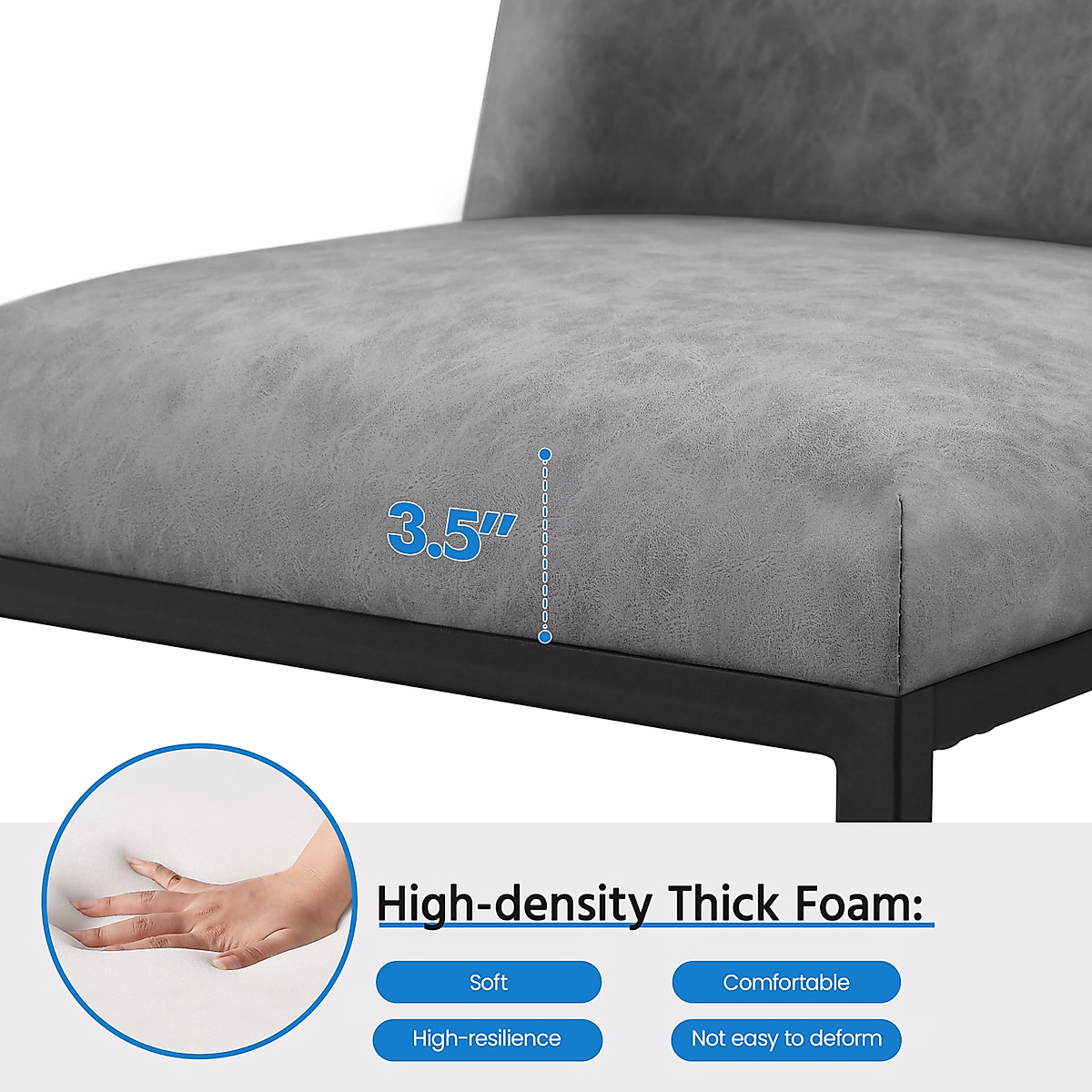 Yaheetech Counter Height Bar Stools 24'' Bar Stools Set of 2 Leather Bar Chairs Modern Upholstered Barstools with Back for Kitchen Counter Gray