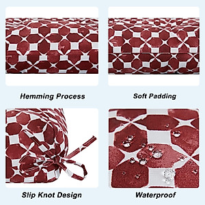 JMKaixin Pack of 2 Outdoor Seat Cushions, Patio Chair Cushions 19"x19" with Ties for Patio Furniture Chairs Home Garden Decoration