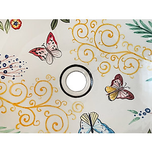 Bathroom Vessel Butterfly Sink, Ceramic Countertop Basin, Sink Bowl, Bath Vanity Sink, Bathroom Remodeling, Lavatory, Kitchen Washbasin