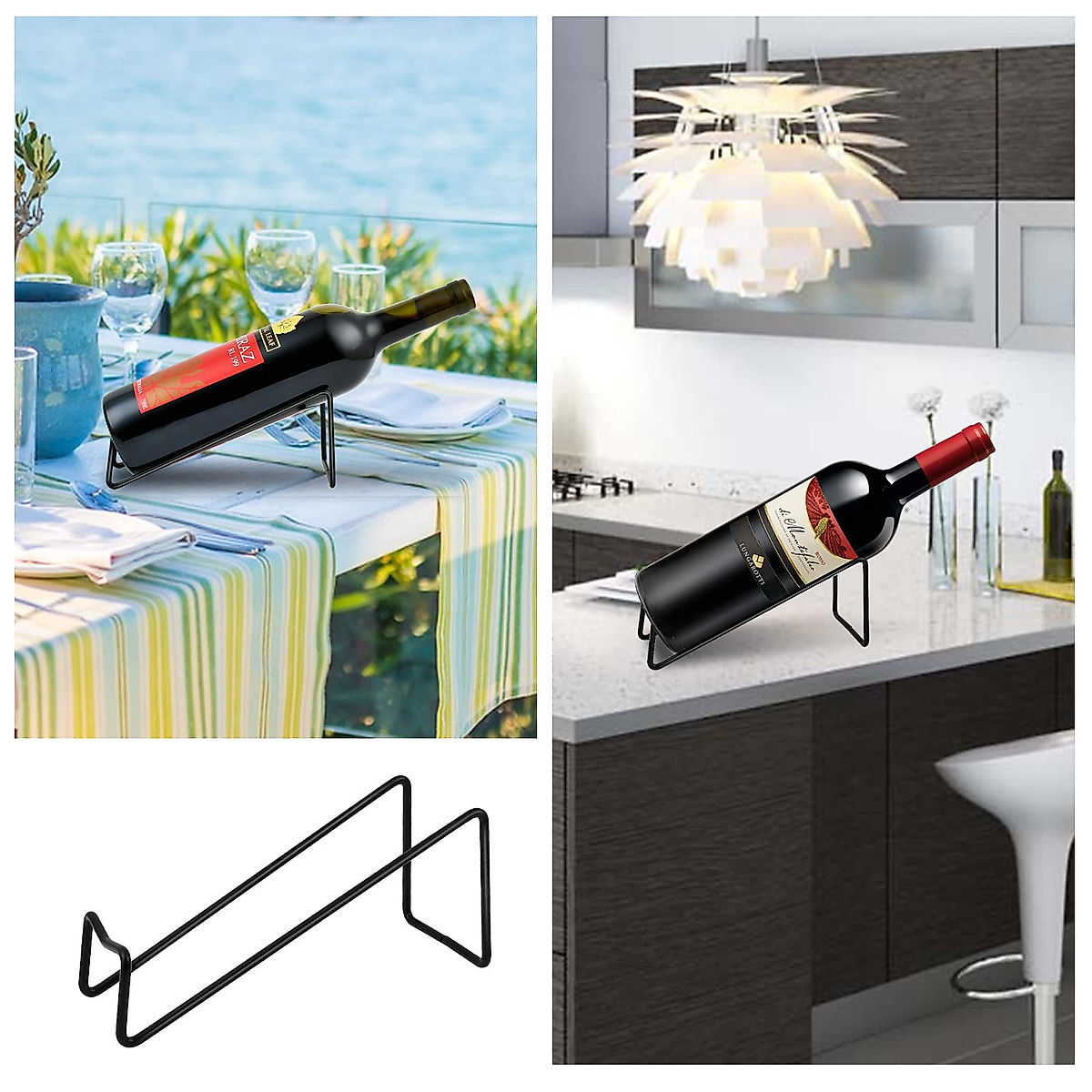 Milkary Single Wine Rack, 6Packs Tabletop Wine Display Rack Modern Single Bottle Champagne Rack for Home Decor, Restaurants, Bar, Wine Party