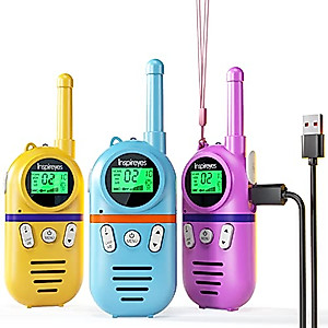 Walkie Talkies for Kids Rechargeable, 48 Hours Working Time 3 Miles Range 22 Channels 2 Way Radio, Birthday Gifts for Boys Girls, Family Games Outdoor Hiking Camping,3-12 Years Old Toys 3 Pack