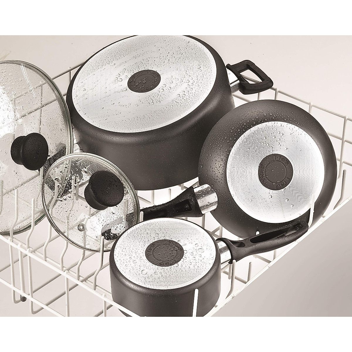 T-fal Everything in Kitchen Dishwasher Safe Cookware Set, 20-Piece, Black