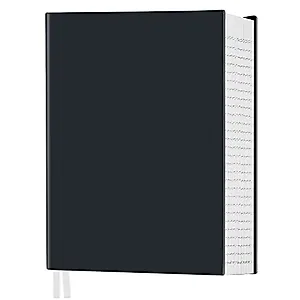 Amanple Notebook Journal, A4 400 Pages College Ruled Notebook, Leather Journal for Writing, 8.5" x 11", 125pcs Sticky Tabs, Inner Pocket, Lined Notebook for Work School, Thick Paper, Black