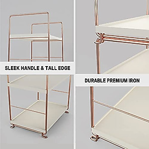 Desktop Cosmetics Storage Rack Rose Gold 2/3 Layers Bathroom Makeup Organizer Assembled Kitchen Seasoning Iron Storage Shelves (3-Layers)