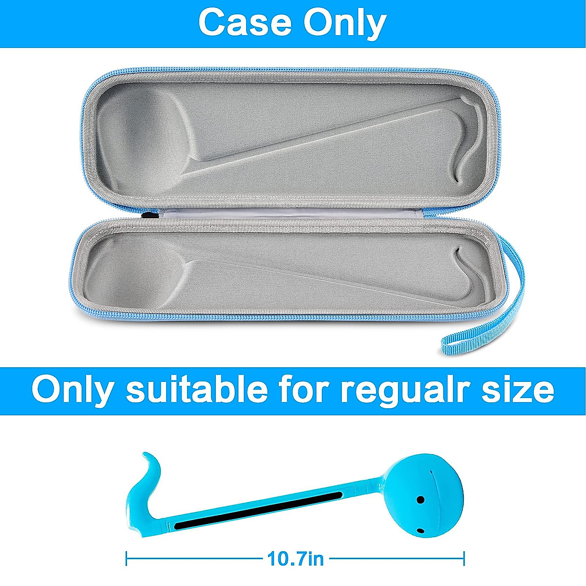 Case Compatible with Otamatone [English Edition] Japanese Electronic Musical Instrument Portable Synthesizer, Instrumental Music Toy Storage Holder for Otamatone Regular Size (Box Only) (Blue)