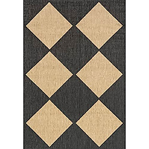 nuLOOM Loretta Transitional Diamond Indoor/Outdoor Area Rug, 4x6, Dark Grey