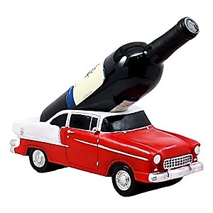 HomDEc Classic Red Vintage American Bel Air Automobile Car Wine Holder Decor