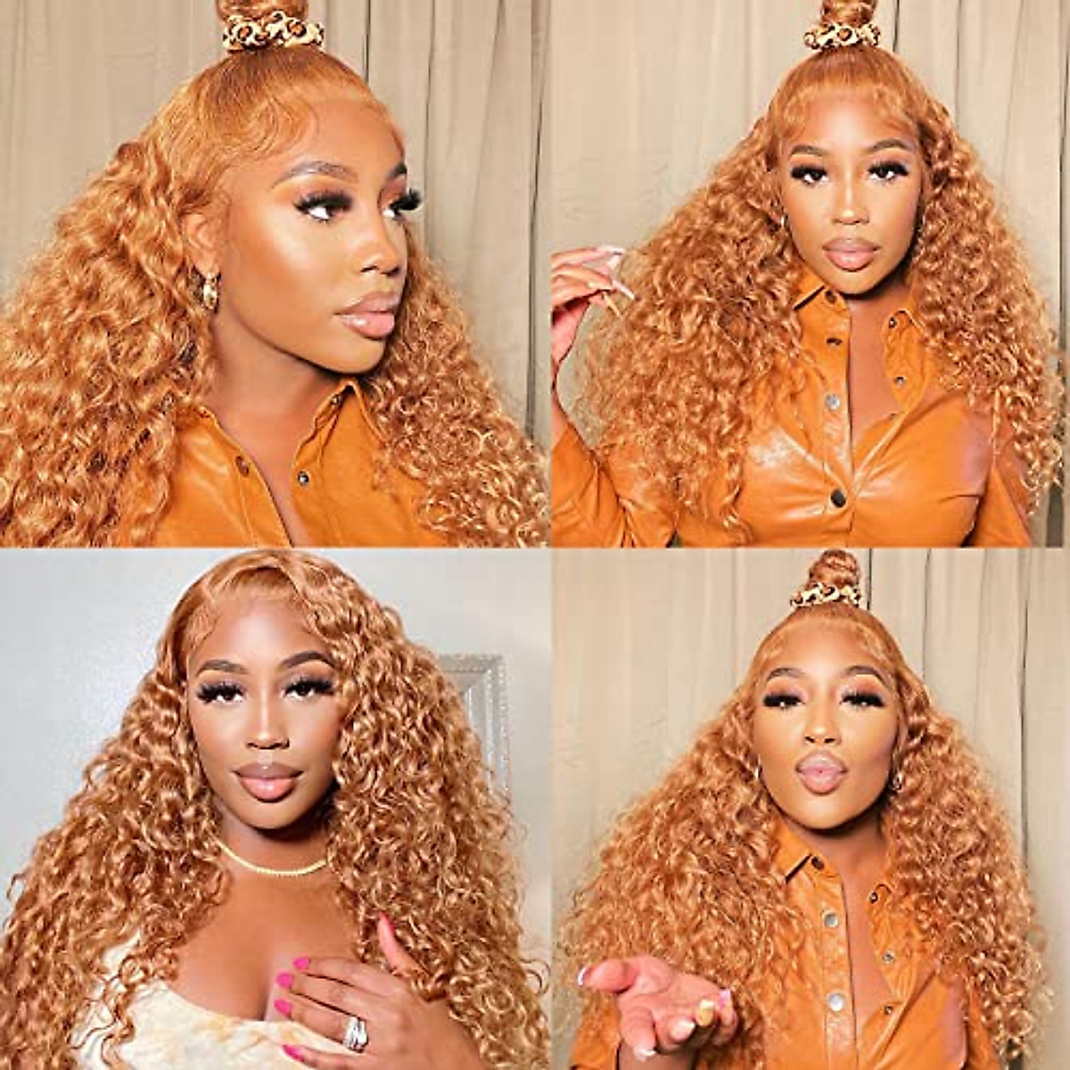 Water Wave Lace Front Wigs Human Hair Wigs for Black Women 13x4 Transparent Lace Frontal Wig Water Wave Wig Human Hair Glueless Wig Pre Plucked with Baby Hair 150% Density Curly Lace Front Wig Human Hair Wet and Wavy Wigs Natural Color 30 Inch