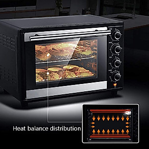 38L Black Mini Oven Adjustable Temperature 0-250 ℃ and 60 Minute Timer 5 Baking Modes Household Multi-Function Electric Oven Double Glass Door 1800W Commodity Code: LXJ-65
