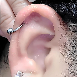 NewkeepsR 2 Pairs-16G(1.2mm) Implant Grade Steel Hinged Clicker Captive Bead Segment Rings,Setpum Tragus Helix Hoop Earrings Piercing Jewelry-Diameter(6mm/8mm)