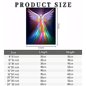 Eleploi 5D DIY Diamond Painting Kits for Adults - Rainbow Angel Diamond Painting, Full Round Diamond Canvas Diamond Art by Numbers Painting Kit Gift, Home Wall Decor 8x12 Inch