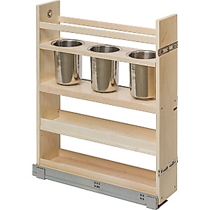 Century Components CASCAN55PF Kitchen Base Cabinet Pull-Out Canister Organizer - 5-7/8"W x 26-3/4"H x 21-1/2"D - Baltic Birch - Blum Soft Close Slides
