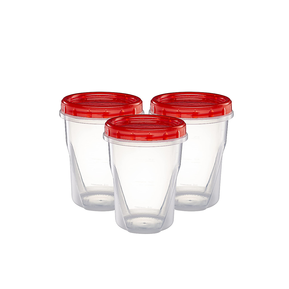 Elegant Disposables (32 Ounce 10 Pack) Twist cap Containers Clear Bottom With Red Top Screw on Lids Twist Top Food Storage Freezer Containers