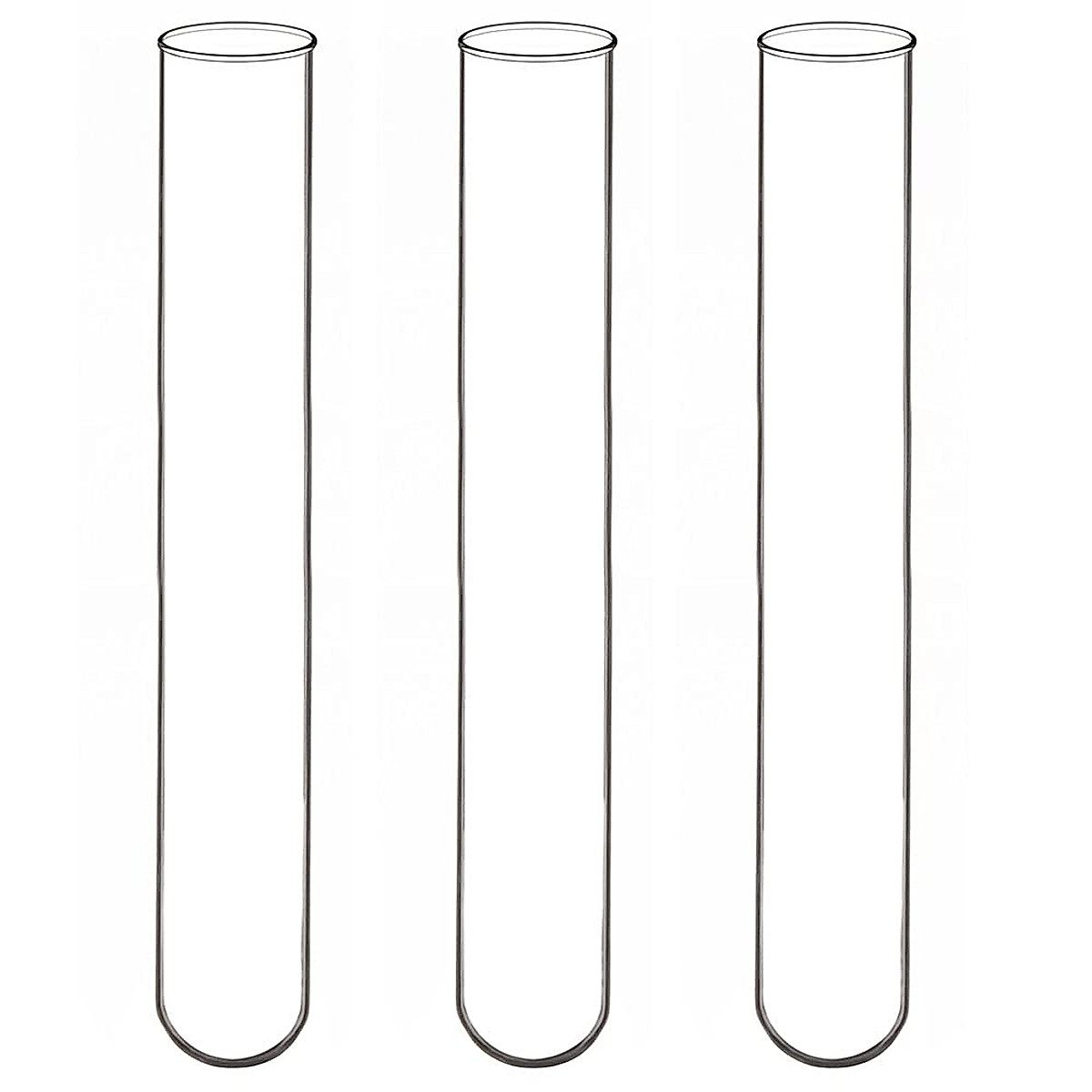 Labasics 30 Pack Borosilicate Glass Round Bottom Test Tubes, 15 mm OD X 100 mm Length (Pack of 30)