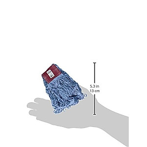 Rubbermaid Commercial Products Super Stich Blend Mop, 5-Inch Blue Headband, Large, Heavy Duty Industrial Wet Mop For Floor Cleaning Office/School/Stadium/Lobby/Restaurant, Pack of 6