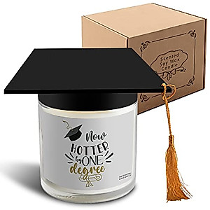 Graduation Gifts for Her Him - Masters Degree College High School Graduation Gifts 2025 - Now Hotter by One Degree Soy Wax Scented Candle