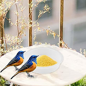 Baoblaze 3Pcs Plastic Birds Seed Feeder Birdbath Accessories Bird Feeding Station Tray