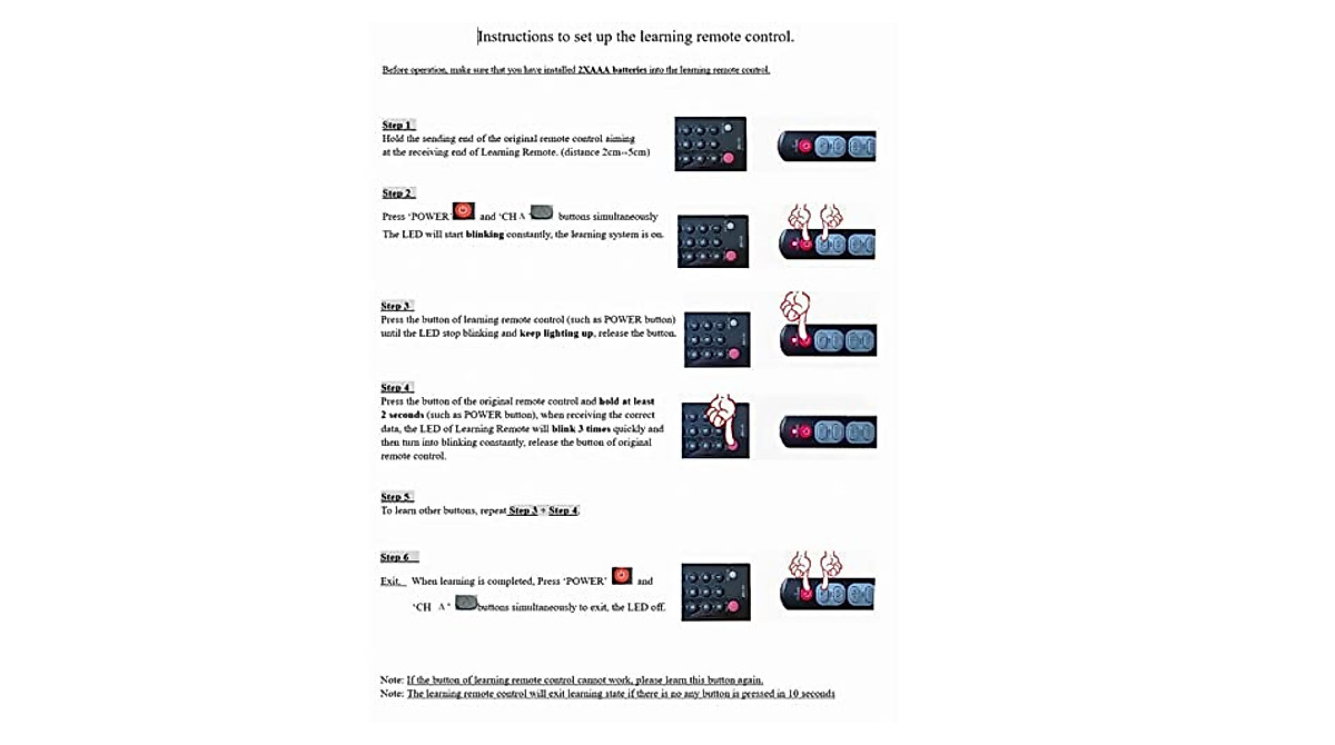 Tihebeyan Universal Learning Remote - Big Buttons & Easy Setup