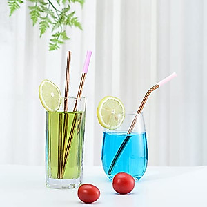 SENYI 8 stainless steel metal straws, colorful beverage straws, reusable straws, suitable for 20-ounce cups. 8.5x0.27x0.27, Stainless Steel,Colorful