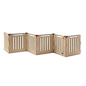 Richell Convertible Indoor/Outdoor Pet Playpen, Large, Soft Tan/Mocha