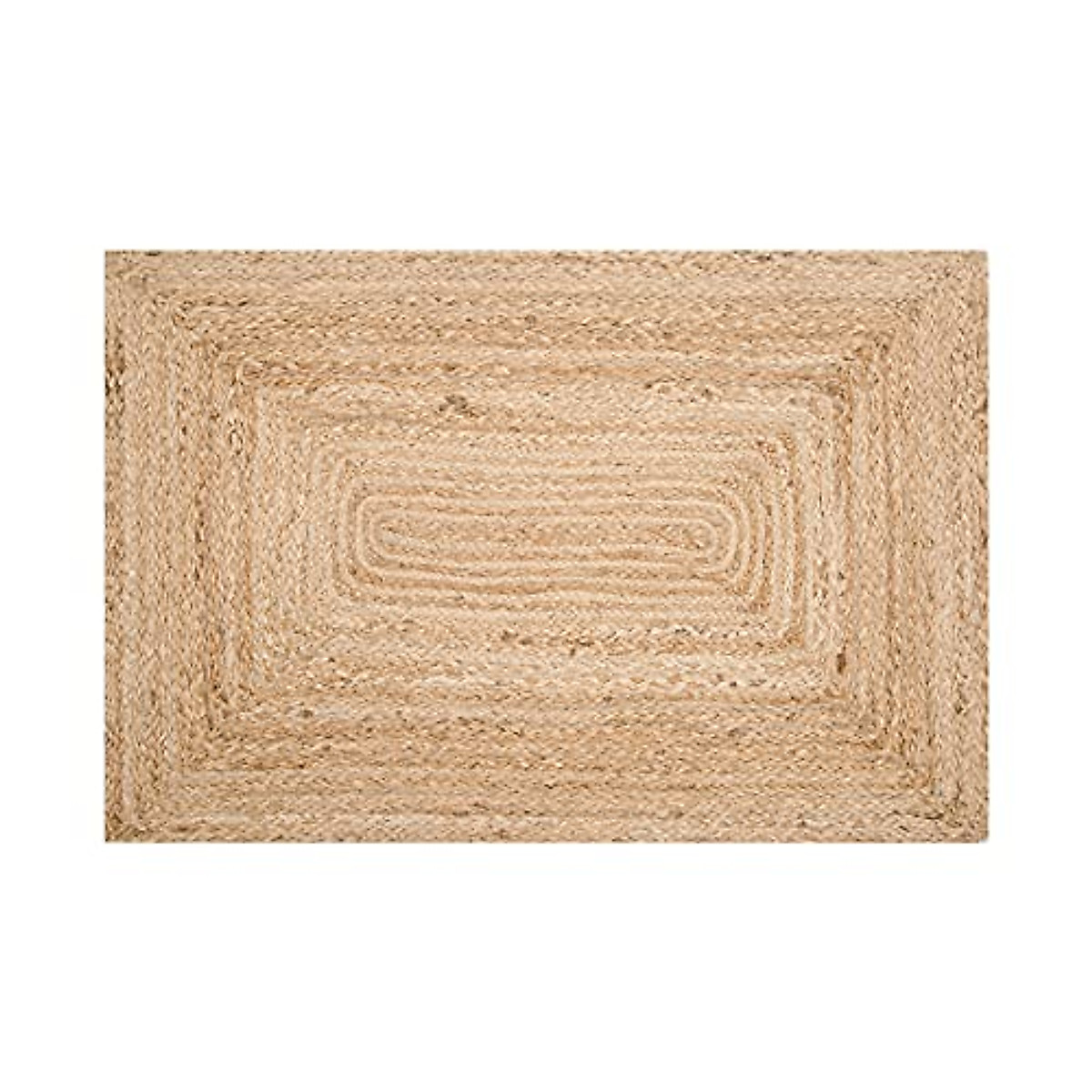 Jute Braid Natural Rug 2X3' Cedar Wood Colour, Hand Woven & Reversible for Living Room Kitchen Entryway Rug,Jute Burlap Braided Rag Rug 24x36 inch,Farmhouse Rag Rug, Rustic Rug,Natural Look Rug