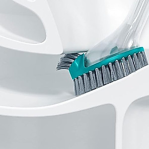 Creative Brush Toilet Brush Double Sided Brush Head Toilet Cleaner Brush Plastic Handle Toilet Bowl Brush and Stand