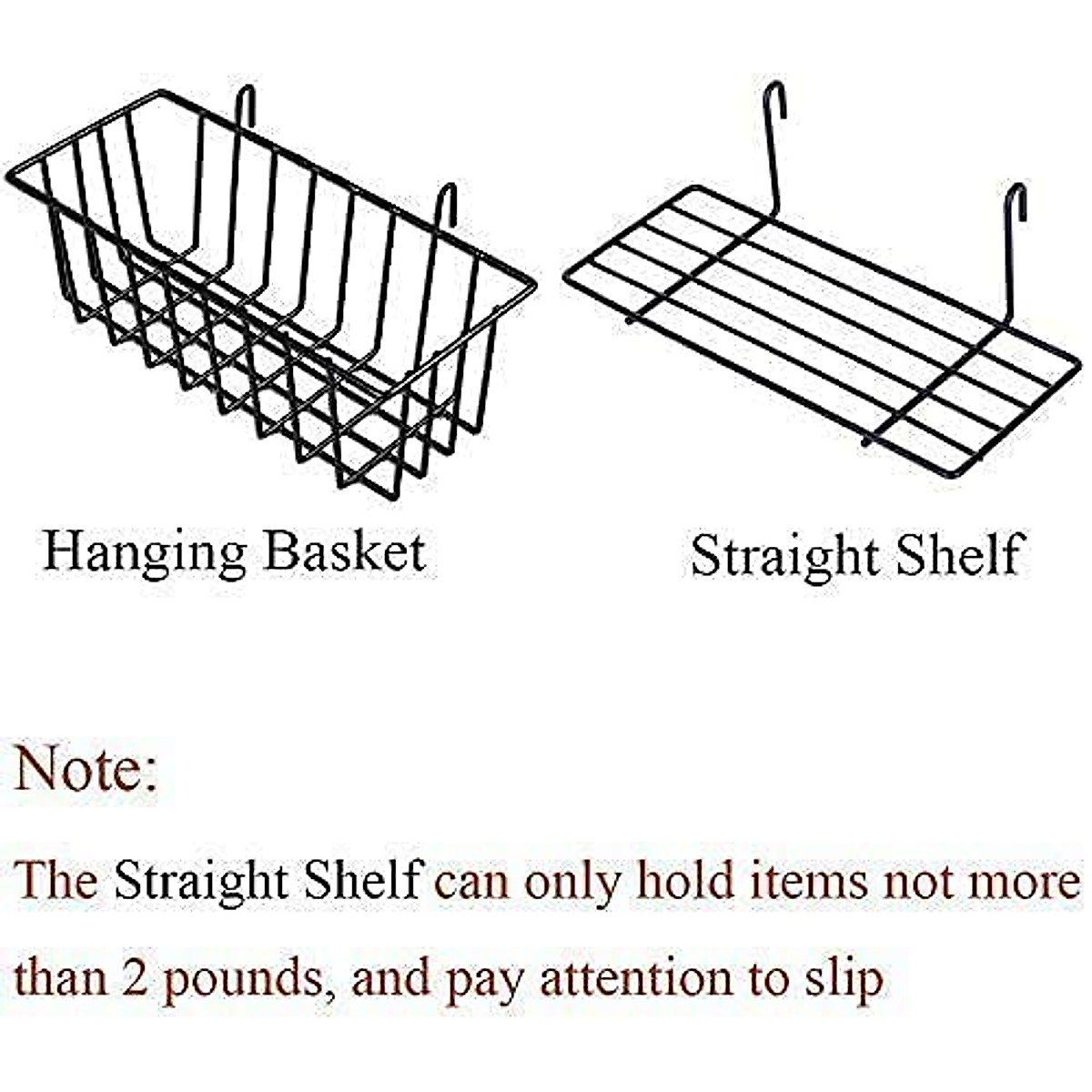 GBYAN Wire Wall Grid with Baskets Black Photo Grid Metal Wall Organizer for Wall Decoration, Picture Display, Memo Board