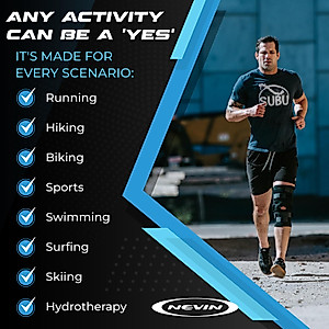 Nevin Sports Medicine Hinged Knee Brace with Side Stabilizers Removable - Adjustable Knee Brace for Meniscus Tear, ACL, PCL, Stability, Joint Pain - Compression Knee Braces for Men & Women - Black, Small