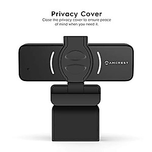 Amcrest 1080P Webcam with Microphone & Privacy Cover, Web Cam USB Camera, Computer HD Streaming Webcam for PC Desktop & Laptop w/Mic, Wide Angle Lens & Large Sensor for Superior Low Light (AWC205)