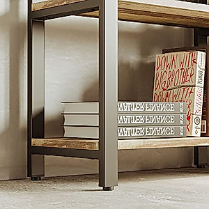 IRONCK Bookshelf 6-Tier Ladder Shelf 110lbs/shelf Vintage Industrial Style Bookcase for Home Decor, Office Decor